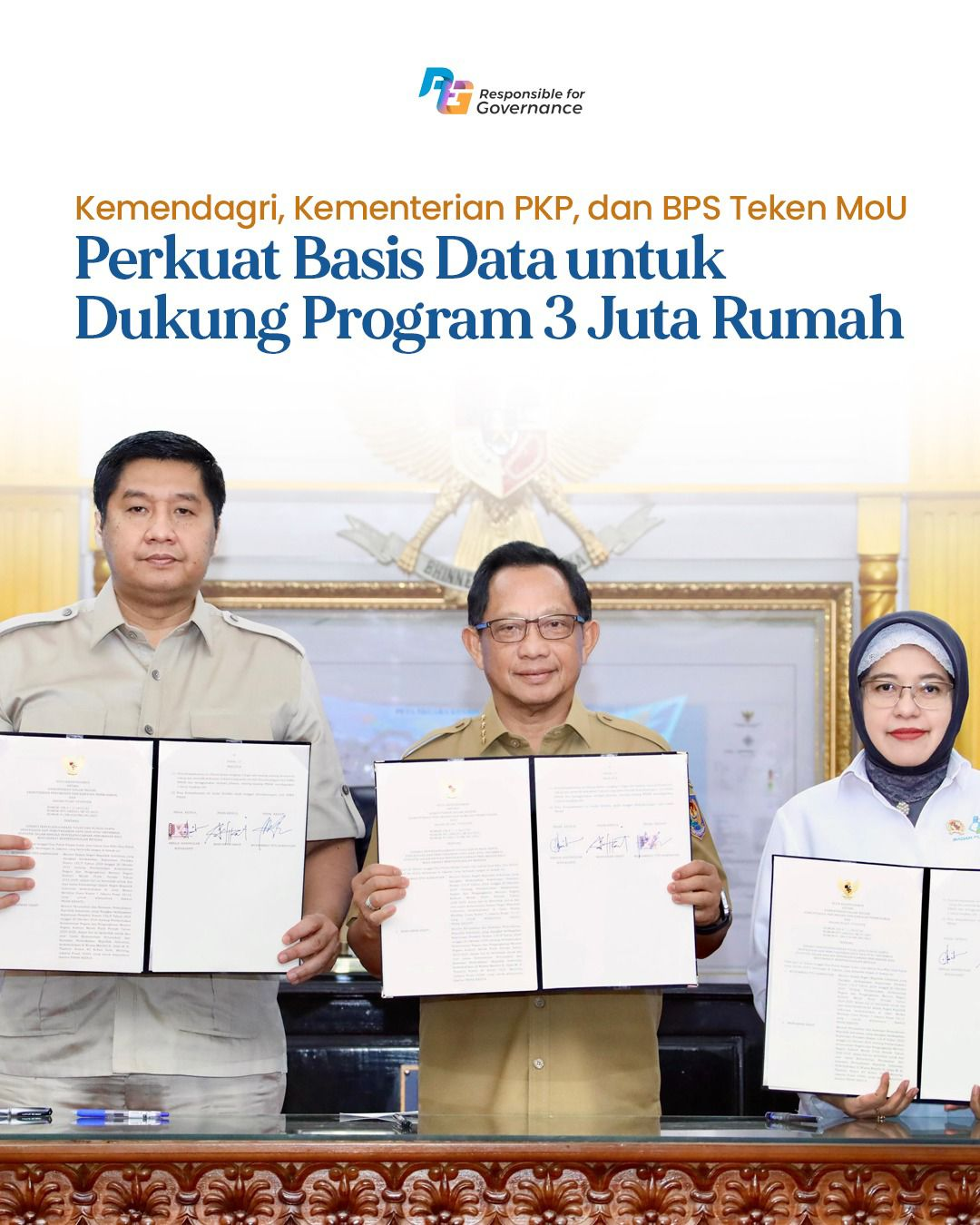 Kemendagri, Kementrian PUPR dan BPS Teken MoU Untuk Perkuat Basis Data ...